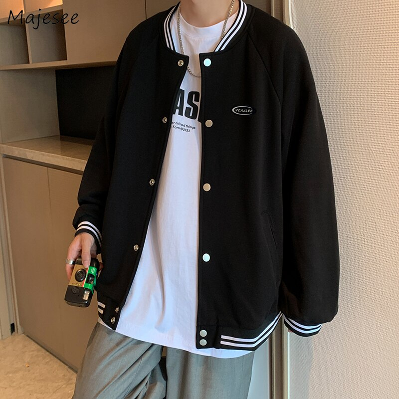 Jual Jaket Baseball Big Size ( S - 6XL ) VCAJLEE HITAM Korean Street ...
