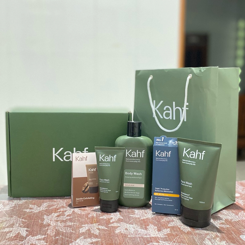 Jual (BOX + PAPER BAG) One Set Kahf Army Skincare (Triple Protection ...
