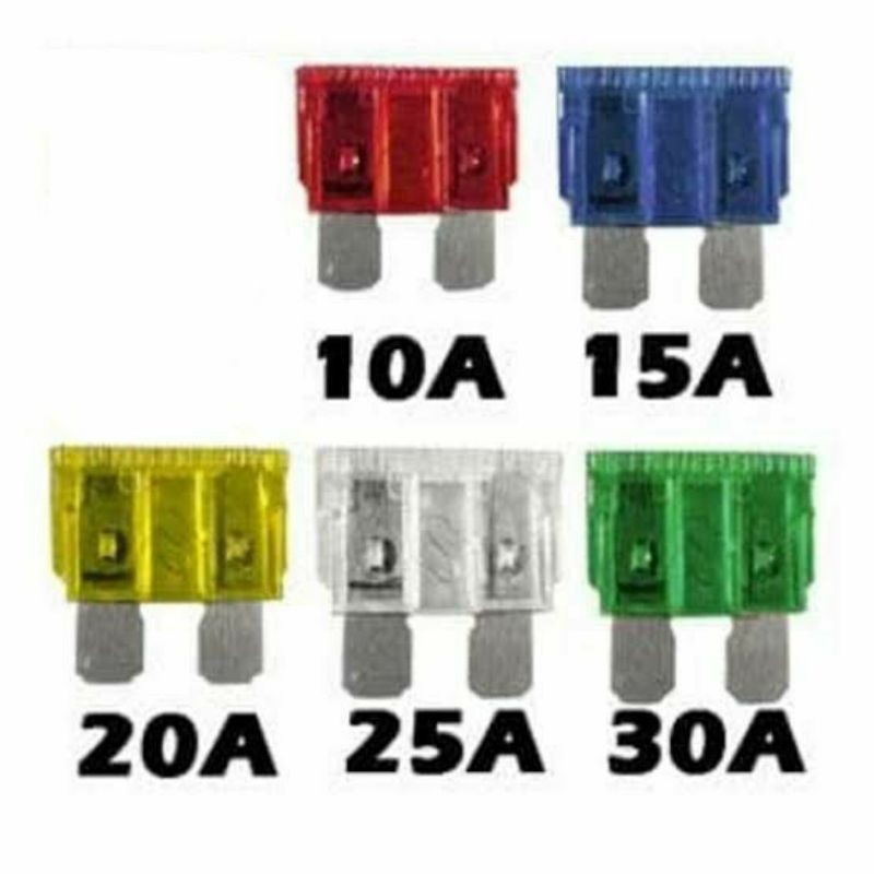 Jual Fusa Tancap Blade Sekring (isi 10) Mobil Motor Aki Colok Kecil Besar FUSE 5A 10A 15A 20 25 ...