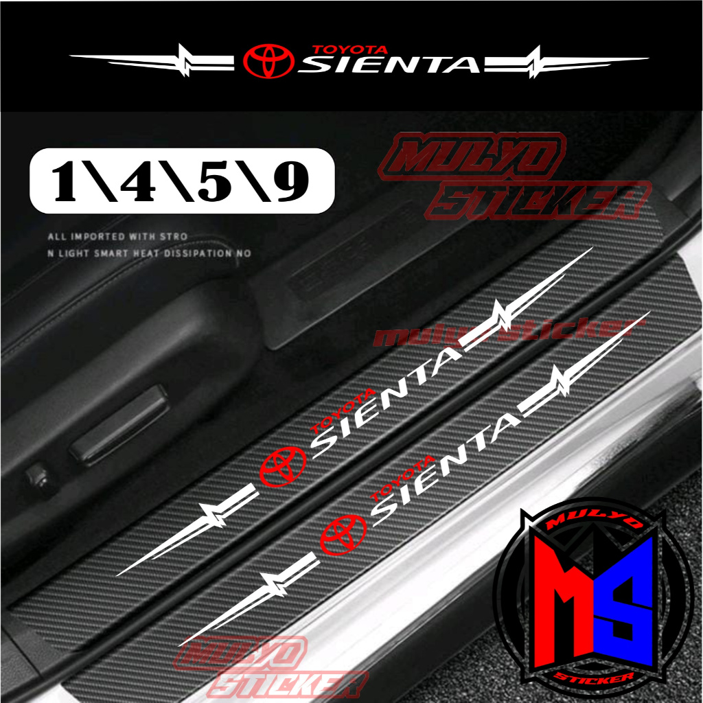 Jual stiker karbon mobil toyota sienta sticker pelindung pijakan kaki ...