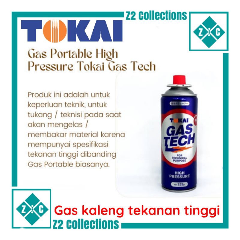 Jual Gas kaleng tekanan tinggi Tokai gas tech 235gr pemantik gas las ...