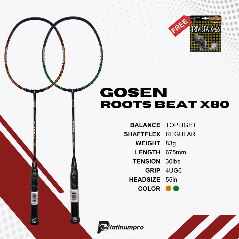 Jual Raket Badminton Gosen Roots Beats X80 | Shopee Indonesia