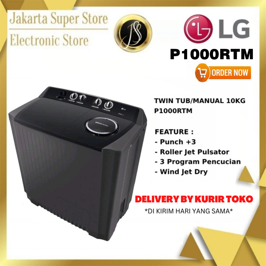 Jual MESIN CUCI LG 2 TABUNG P1000RTM 10 KG | Shopee Indonesia