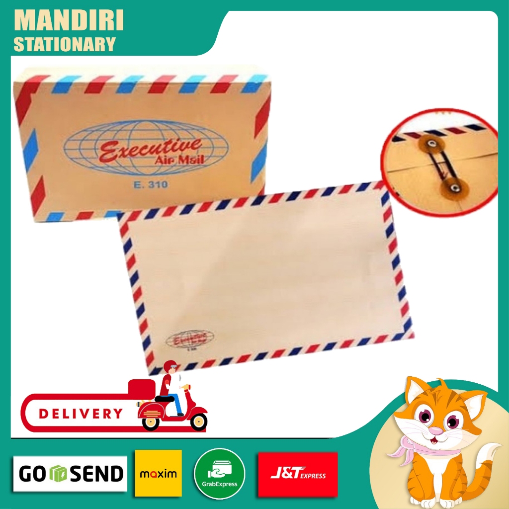 Jual Amplop Coklat EXECUTIVE Folio Tali 310 Airmail/Map Coklat Lamar ...