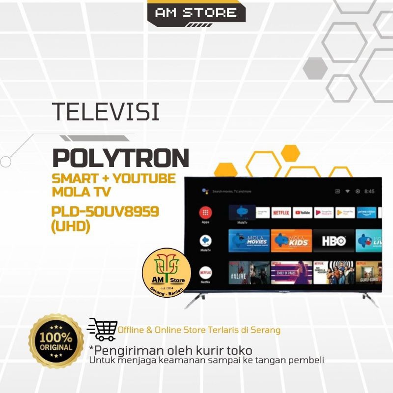 Jual POLYTRON SMART+ YOUTUBE MOLA TV 50" PLD-50UV8959 (UHD) | Shopee Indonesia