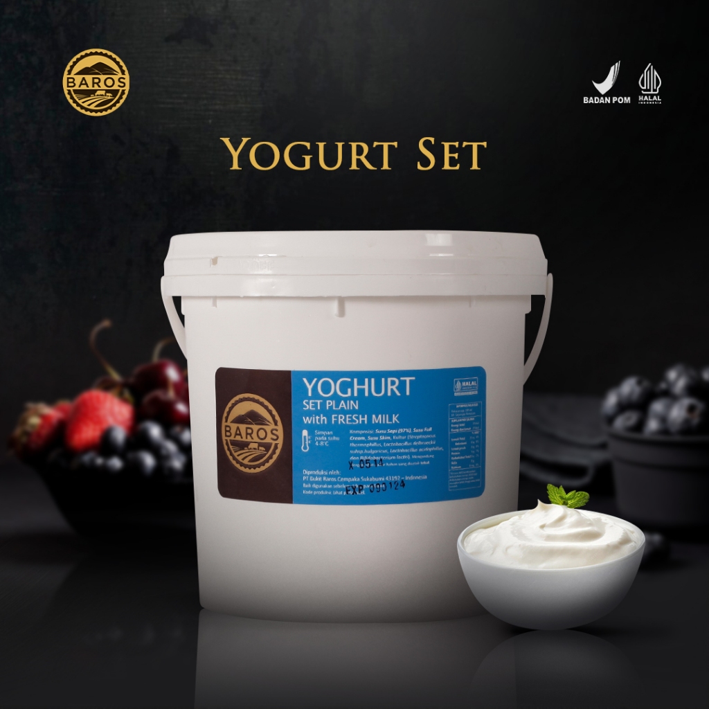 Jual Baros Yogurt Set Plain - 1 L | 100% Natural Fresh Milk Tanpa ...