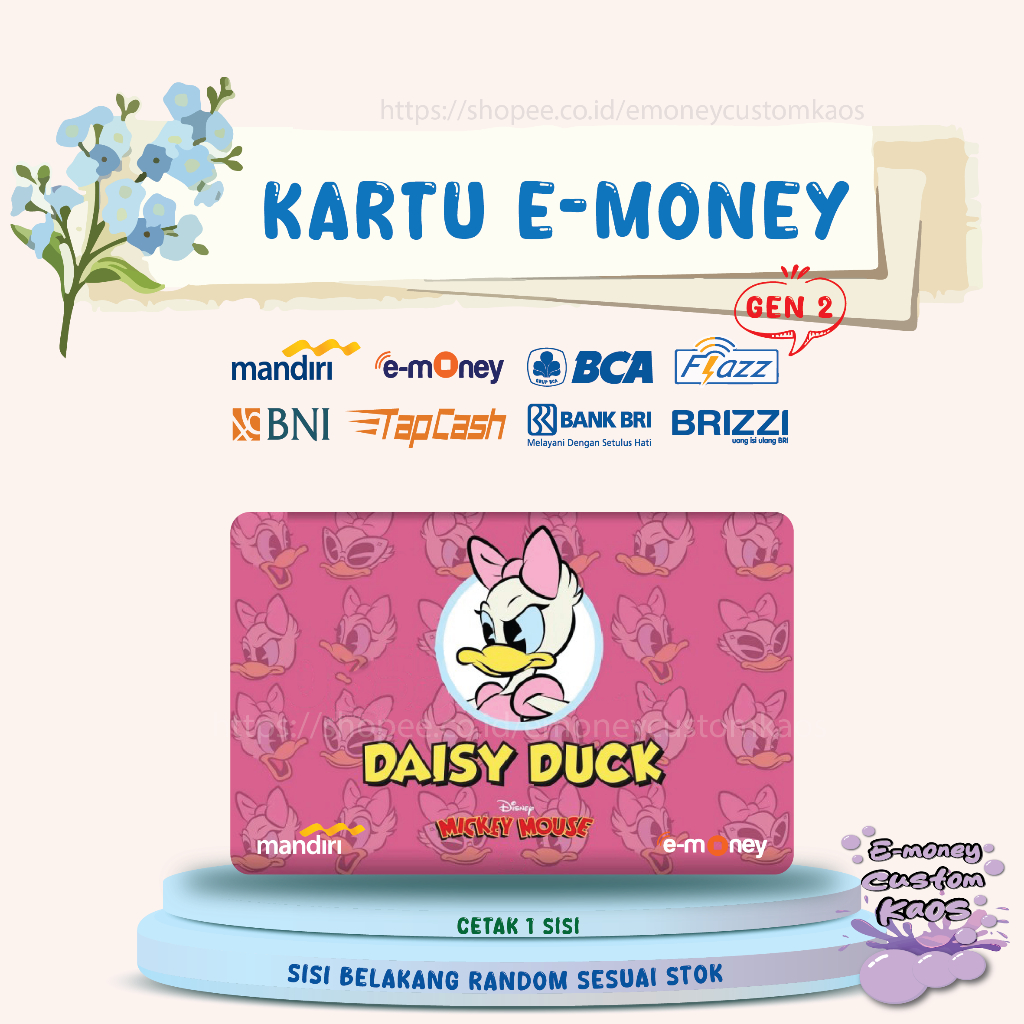 Jual KARTU EMONEY ETOLL ANIME DISNEY DAISY DUCK BEBEK PINK MANDIRI ...