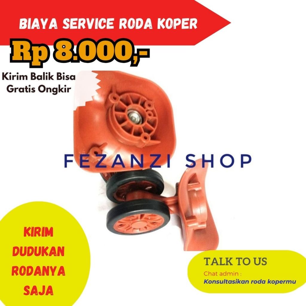 Jual Dapat 2 (kiri dan kanan). sepasang Roda koper double ban diameter ...