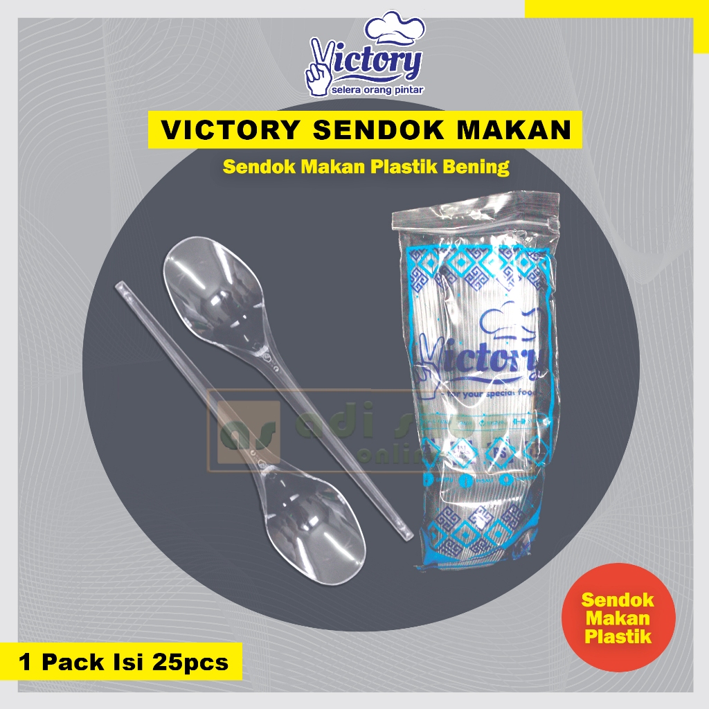 Jual Sendok Makan Bening Victory / Sendok Plastik Bening 1 PACK (isi ...