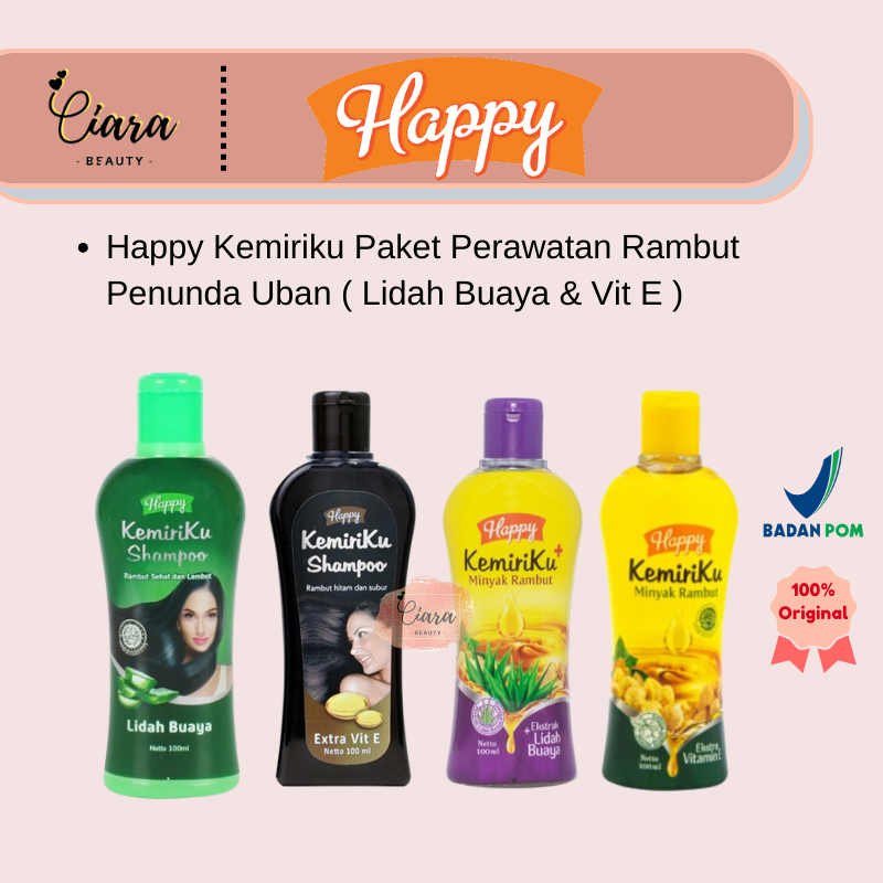 Jual Happy Kemiriku Paket Perawatan Rambut Penunda Uban Shampo Dan ...