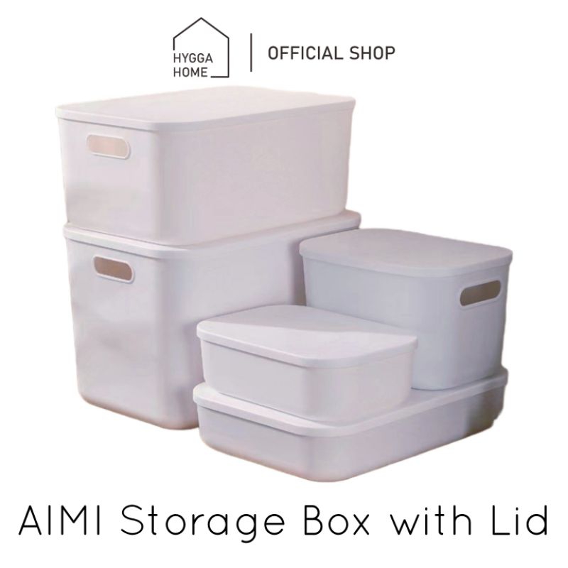 Jual Hygga Home AIMI Storage HANDLE with Cover/Tempat penyimpanan Putih ...
