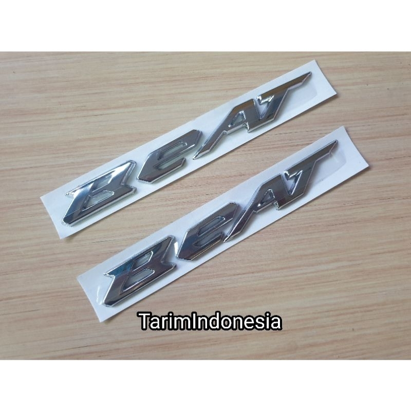 Jual emblem motor honda beat kanan dan kiri / emblem beat timbul 3d ...