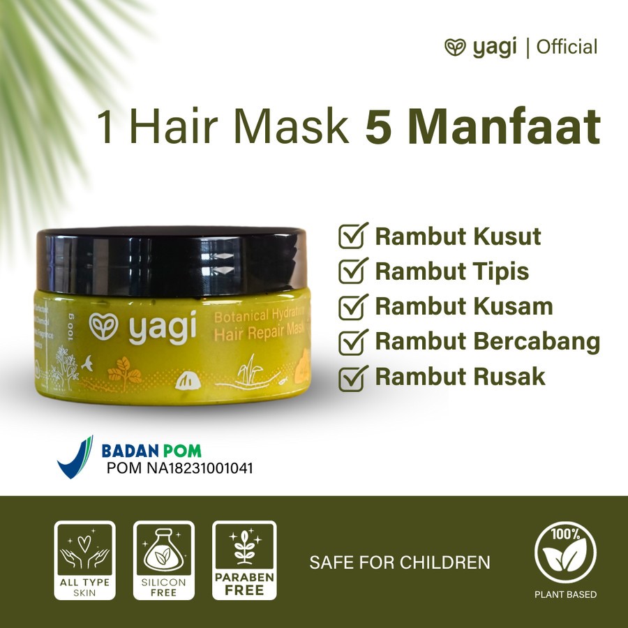 Jual YAGI Natural Botanical Hydration Hair Mask - Keratin Rambut Kering ...