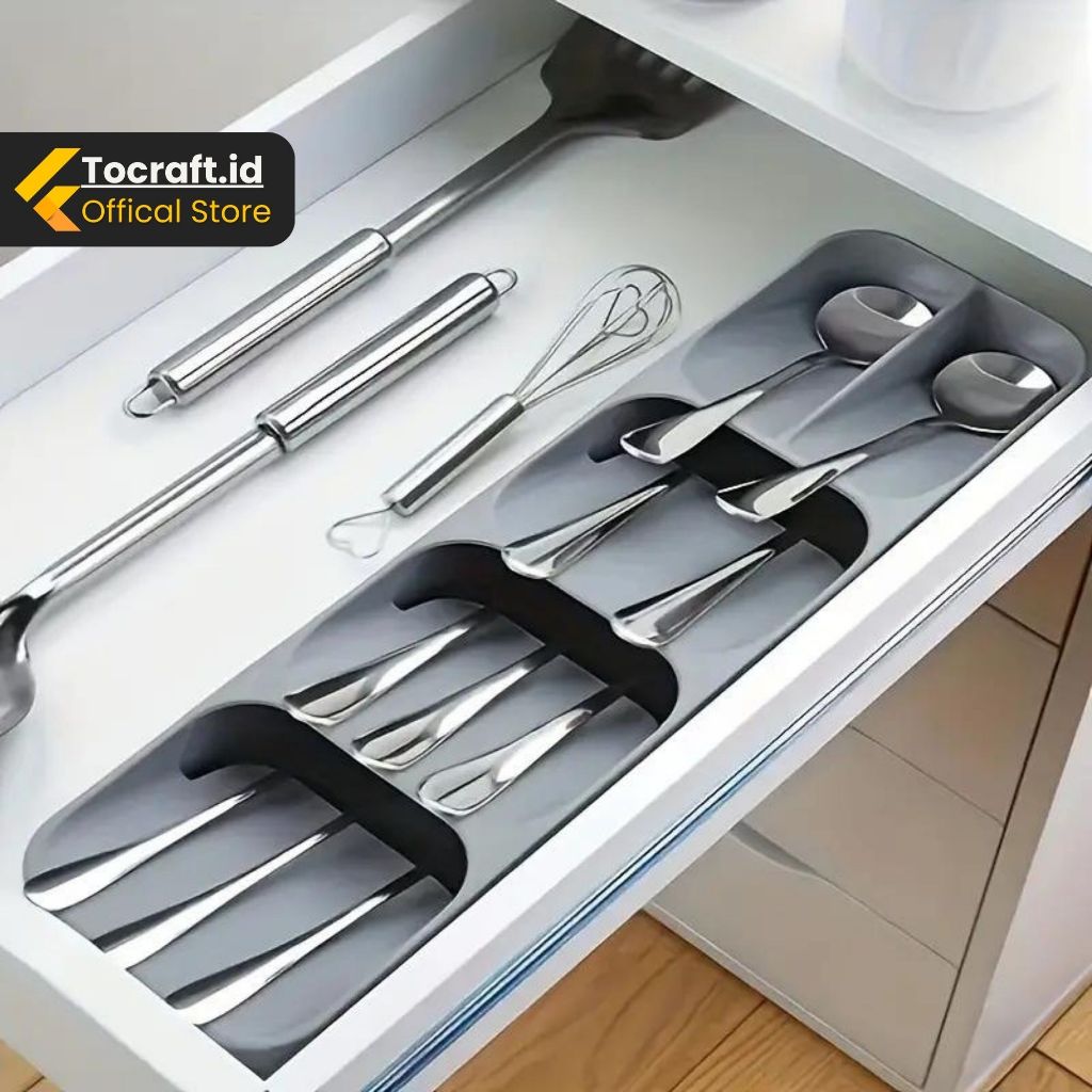 Jual TCID Tempat Sendok Garpu Peralatan Makan Dapur Rak Laci Kitchen ...