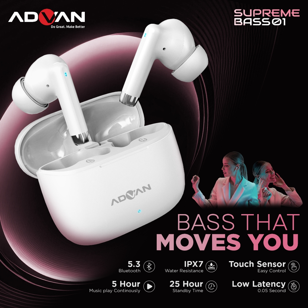 Jual ADVAN True Wireless Earphone TWS Supreme Bass 01 Bluetooth 5.3 ...