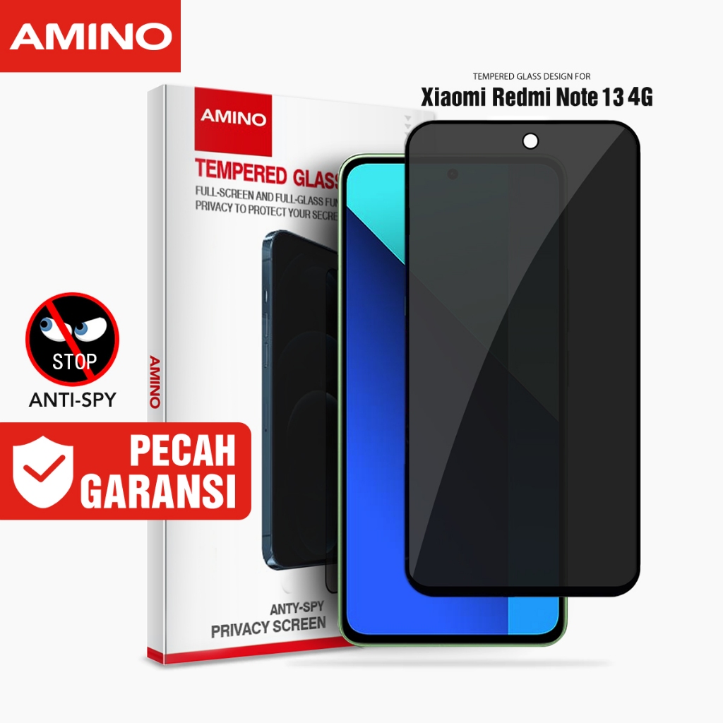 Jual AMINO Anti Spy Tempered Glass Untuk Xiaomi Redmi Note 13 4G Privacy Glass 6.67 inch ...