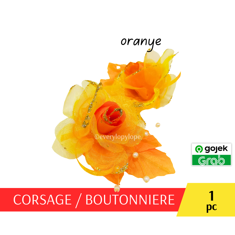 Jual Corsage Pin Jas Korsase Bros Panitia Bunga Dada Warna Oranye ...