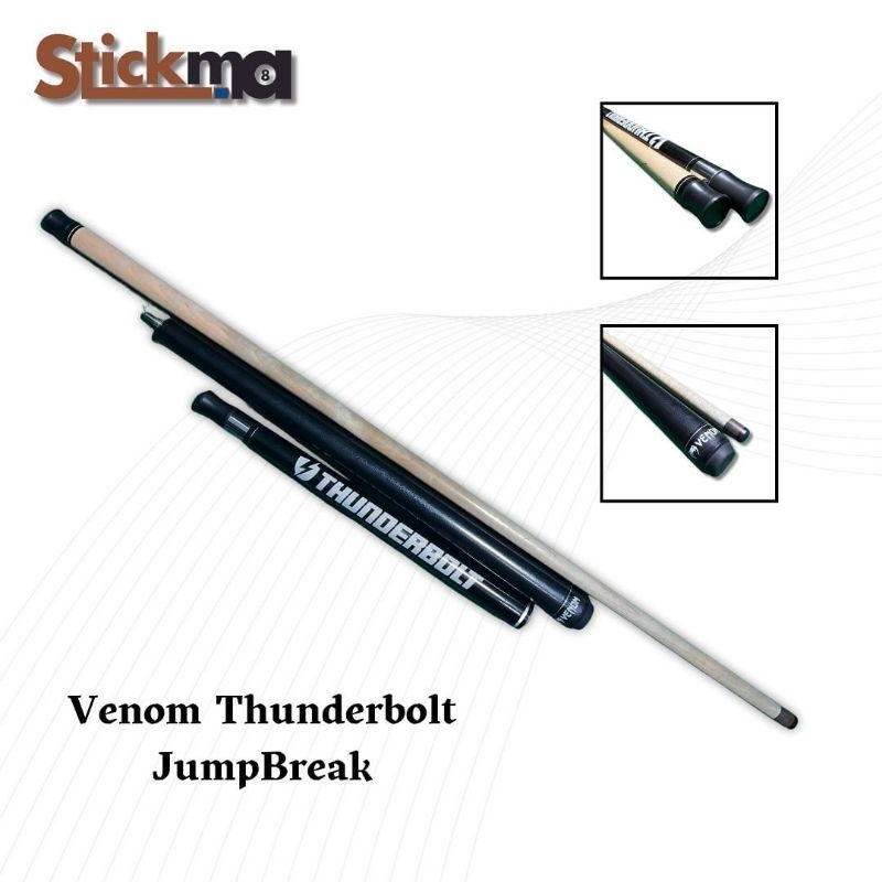 Jual Stick Billiard Venom Thunderbolt Jump Break Ready Biru | Shopee ...