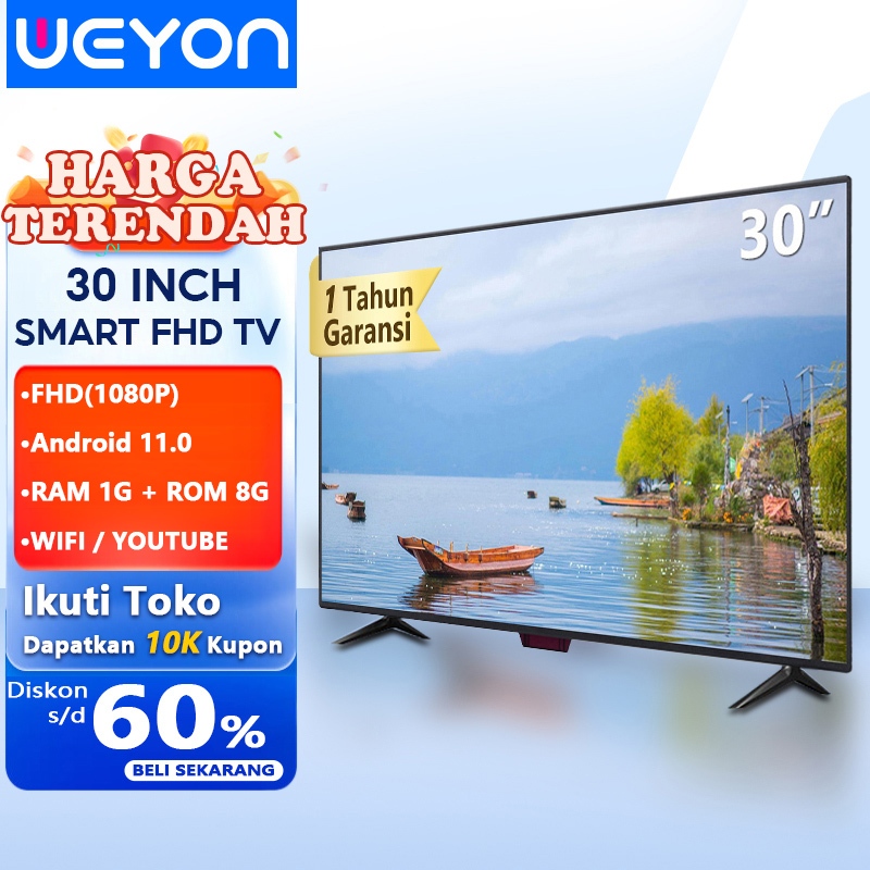 Jual Weyon TV Smart 27/30 inch TV Digital FHD LED TV Android 11.0 Televis Youtube-Web Broswer ...