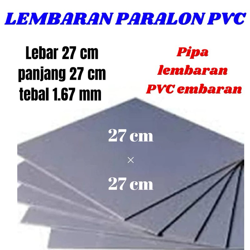 Jual PVC LEMBARAN PIPA PARALON LEMBARAN Ukuran 27X27 cm Tebal 1.67mm ...