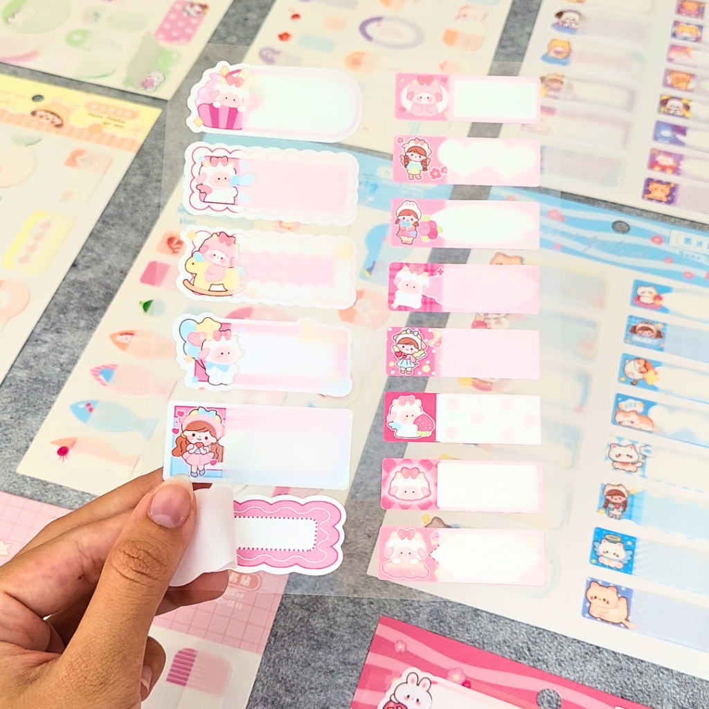 Jual Sticker Label Nama Waterproof Anti air / Stiker Label Nama CUTE ...