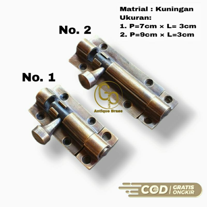 Jual Grendel Slot Pintu Grendel Jendela Bahan Kuningan 1pcs | Shopee ...