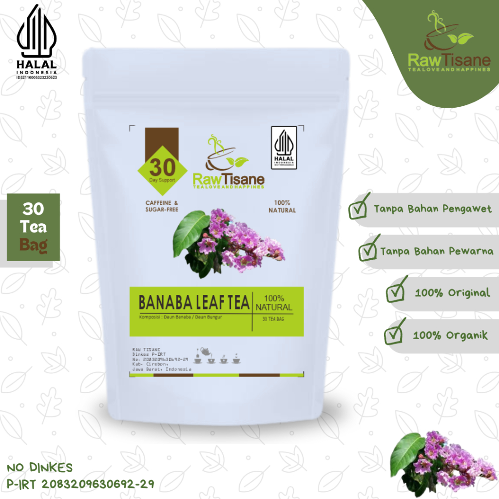 Jual RAW TISANE Banaba Leaf Tea : Teh Daun Banaba / Bungor Isi 30 Tea ...