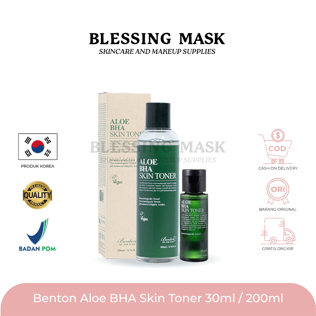 Jual BENTON ALOE BHA SKIN TONER - 30mL & 200mL | Shopee Indonesia
