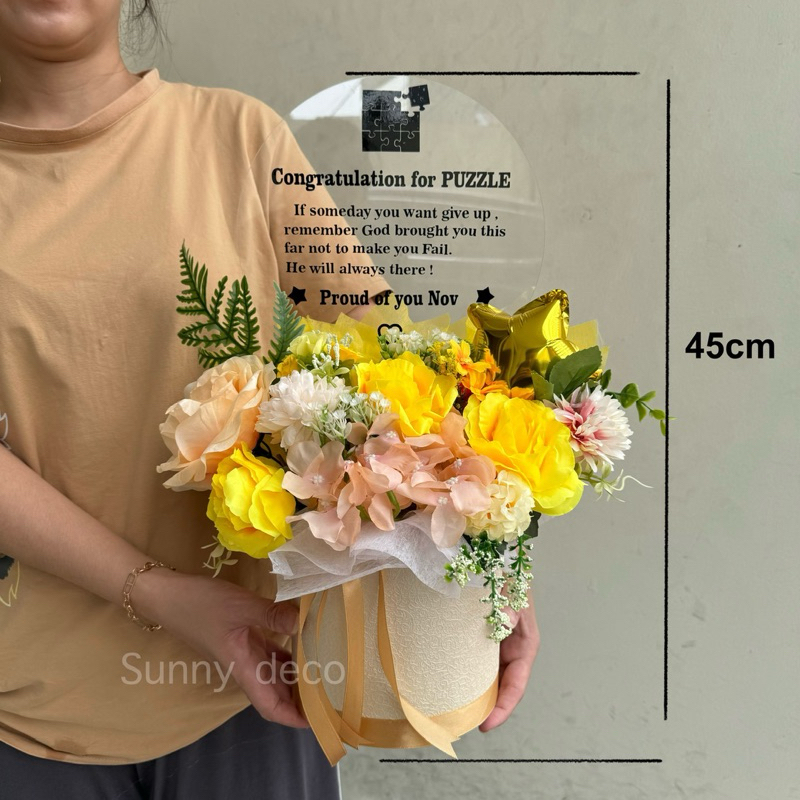 Jual [Instan2-3jam] Bloom box Wisuda Papan Bunga Acrylik | BloomBox ...