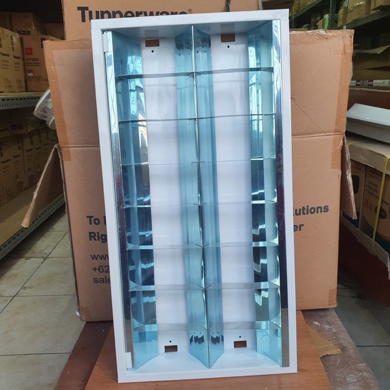 Jual Kap lampu RM 2x18 60cm / housing kap lampu RM inbow 2x18 set 2x8 ...