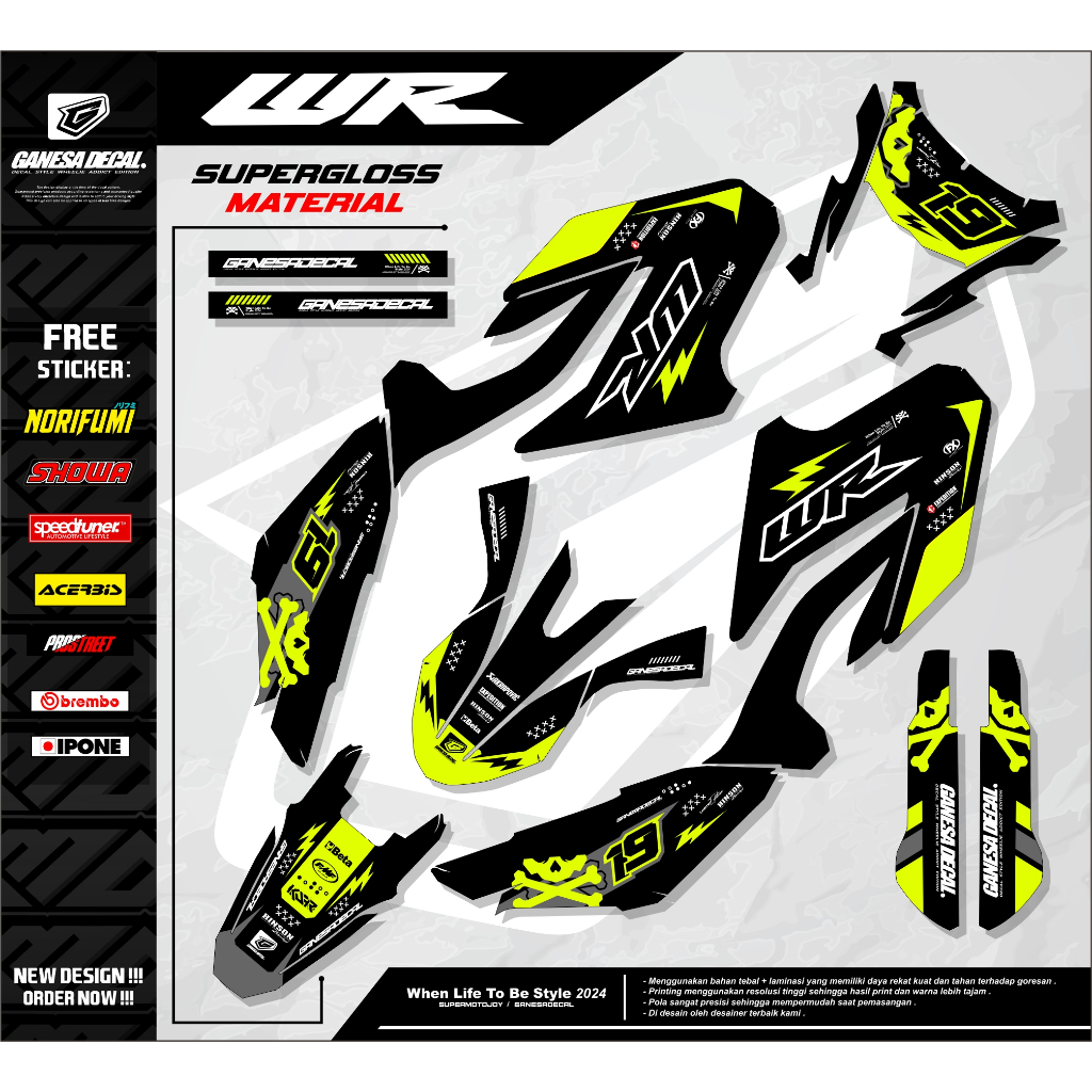 Jual Decal Stiker WR 155 Fullbody Supermoto - Dekal Sticker Motor Cross ...