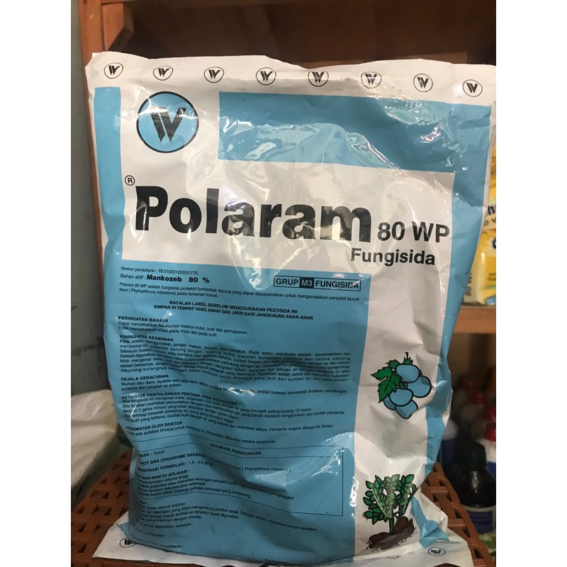 Jual POLARAM 80wp Fungisida mancozeb biru -1 kg | Shopee Indonesia