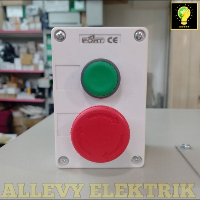 Jual BOX PUSH BUTTON START 22MM 1NO & EMERGENCY STOP 22MM 1NC | Shopee ...