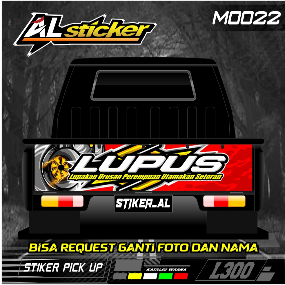 Jual Sticker Mobil Pickup LUPUS Pintu Belakang Pick Up L300, Mega Carry ...