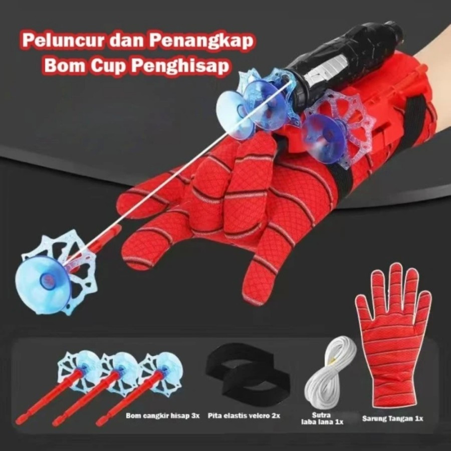 Jual Mainan Sarung Tangan Spiderman Shooter Sarang Laba Toys Superhero ...