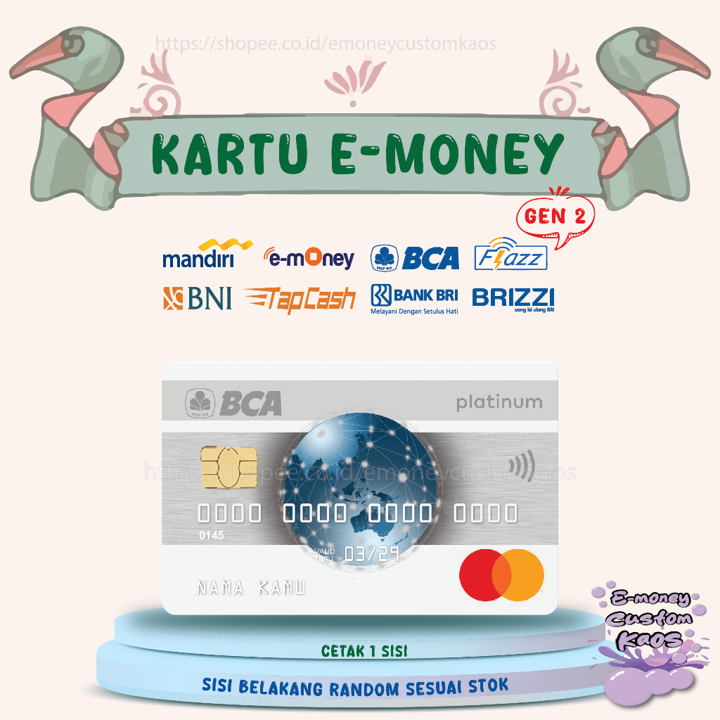 Jual KARTU EMONEY DEBIT CREDIT CARD BCA PLATINUM MANDIRI FLAZZ BCA BNI ...
