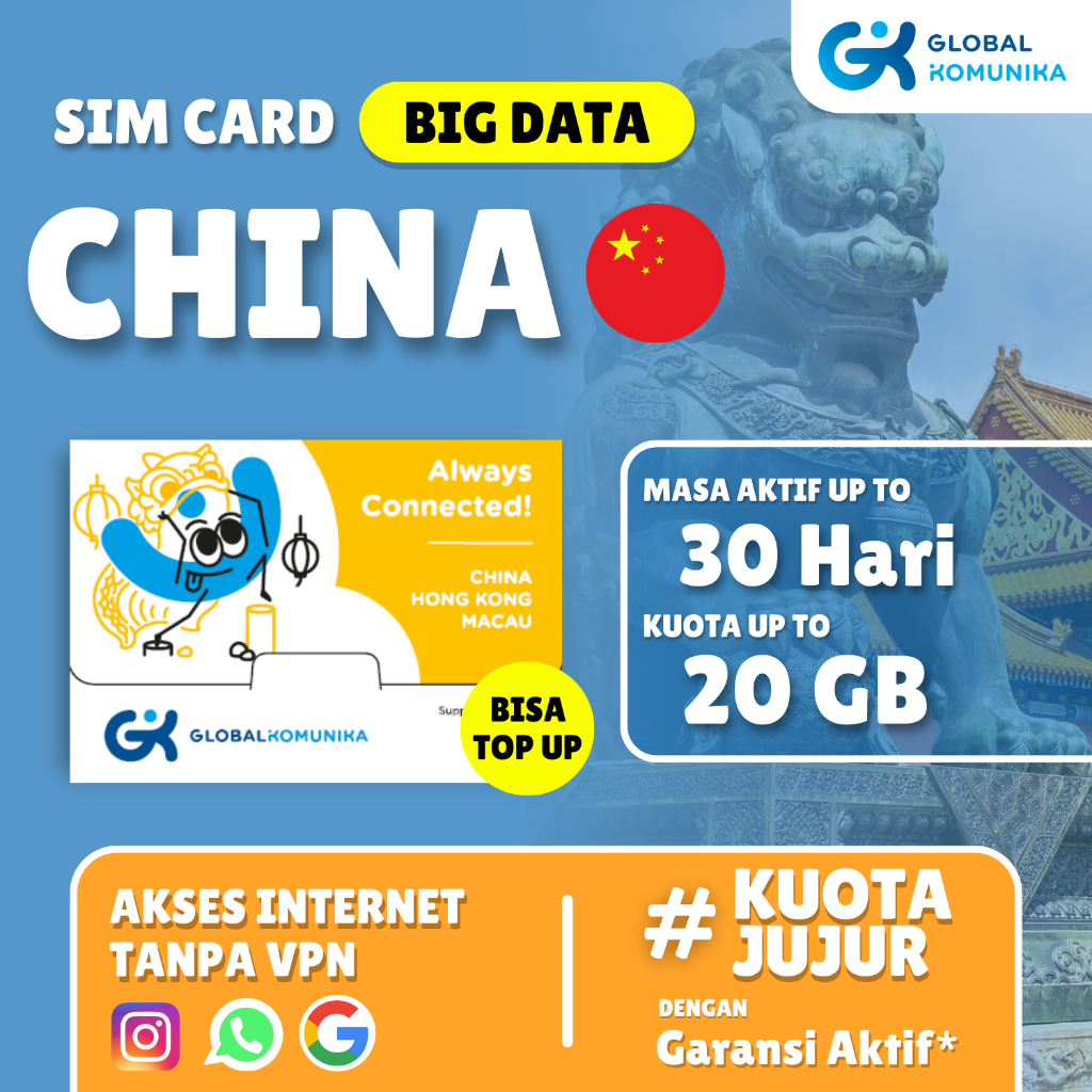 Jual Sim Card China Big Data Global Komunika | Shopee Indonesia