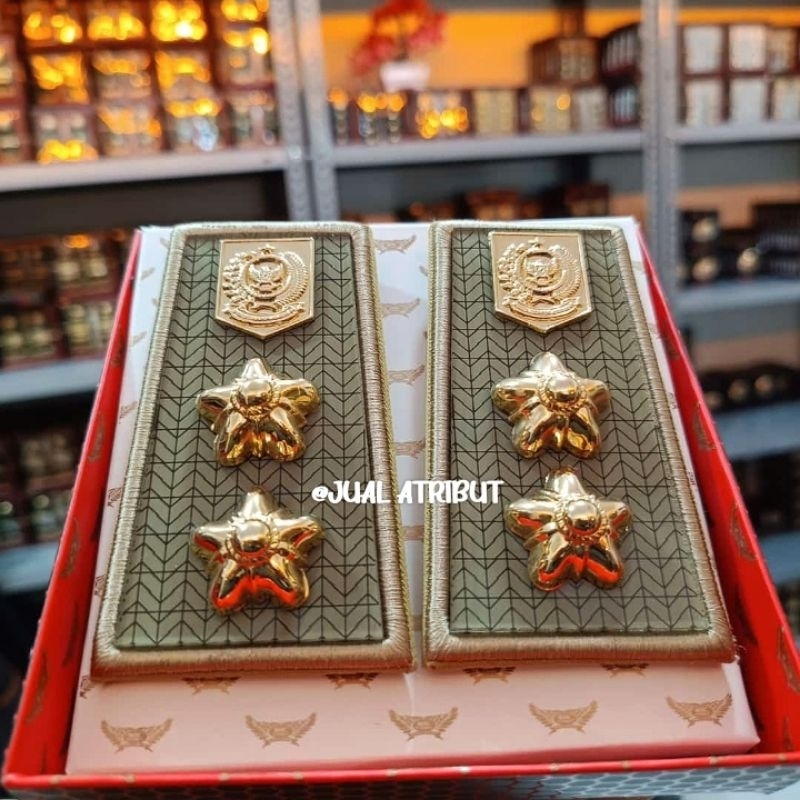 Jual Tanda Pangkat PDH KADES LURAH Baru warna Khaki logo KEMENDAGRI ...