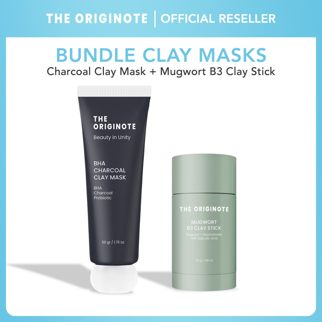 Jual The Originote Bundle Charcoal Clay Mask + Mugwort B3 Clay Stick ...