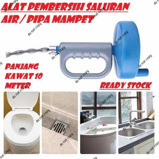 Jual Alat Pembersih Saluran Pipa Tersumbat Pipe Cleaner 10 meter Kawat pembersih Saluran Air ...