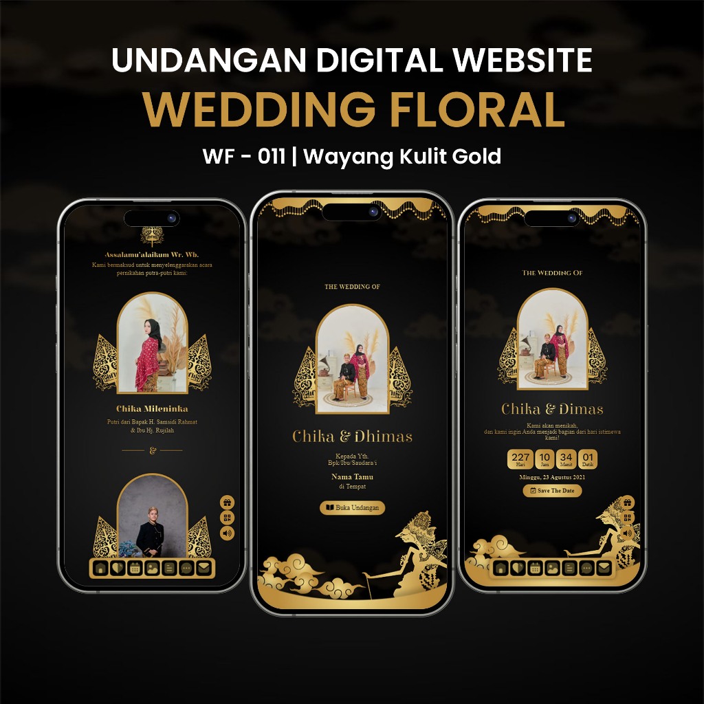 Jual WF011-Wayang Kulit Gold | Undangan Digital Website | Shopee Indonesia