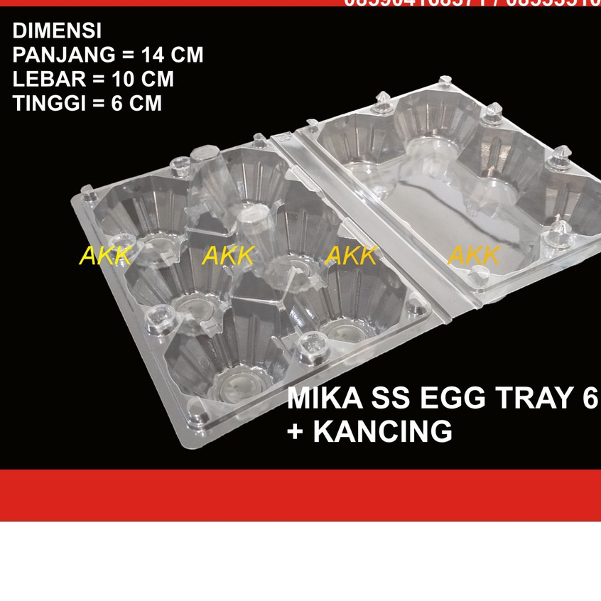 Jual Mika Telur Ss Egg Tray Isi 6 Lubang + Kancing (20 Pcs) | Shopee ...