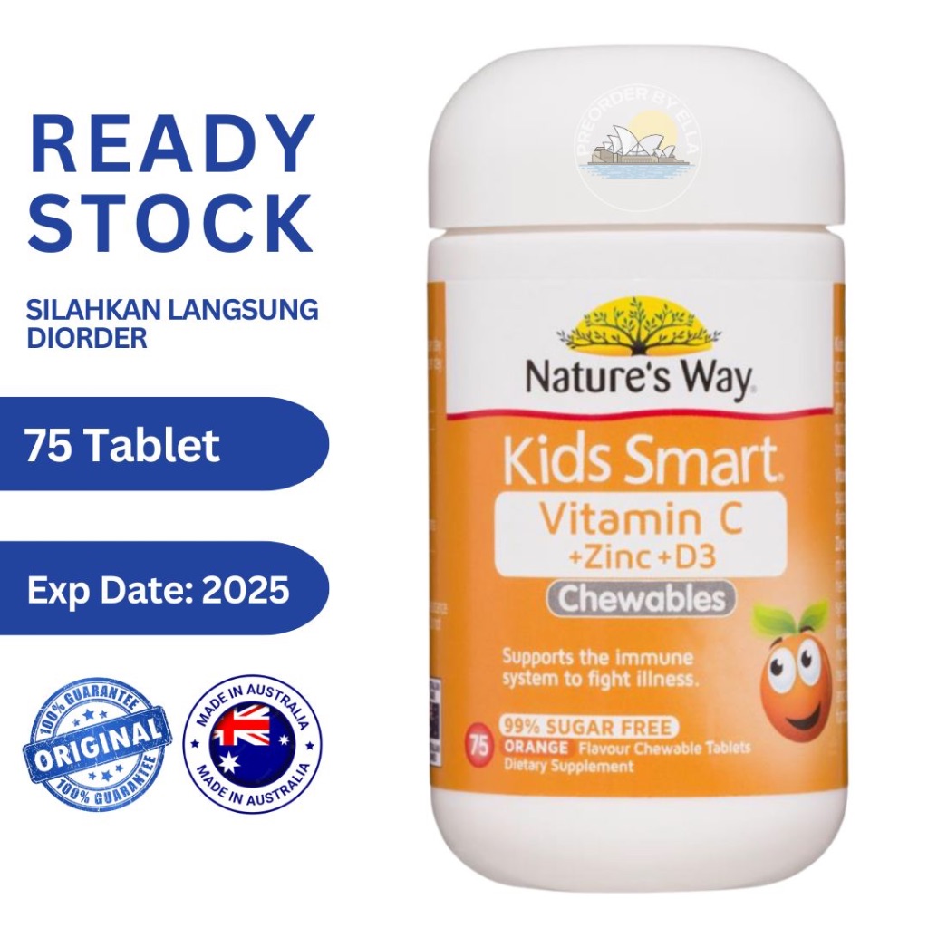 Jual Nature's Way Kids Smart Vitamin C + Zinc + D3 Chewables 75 Tablets ...