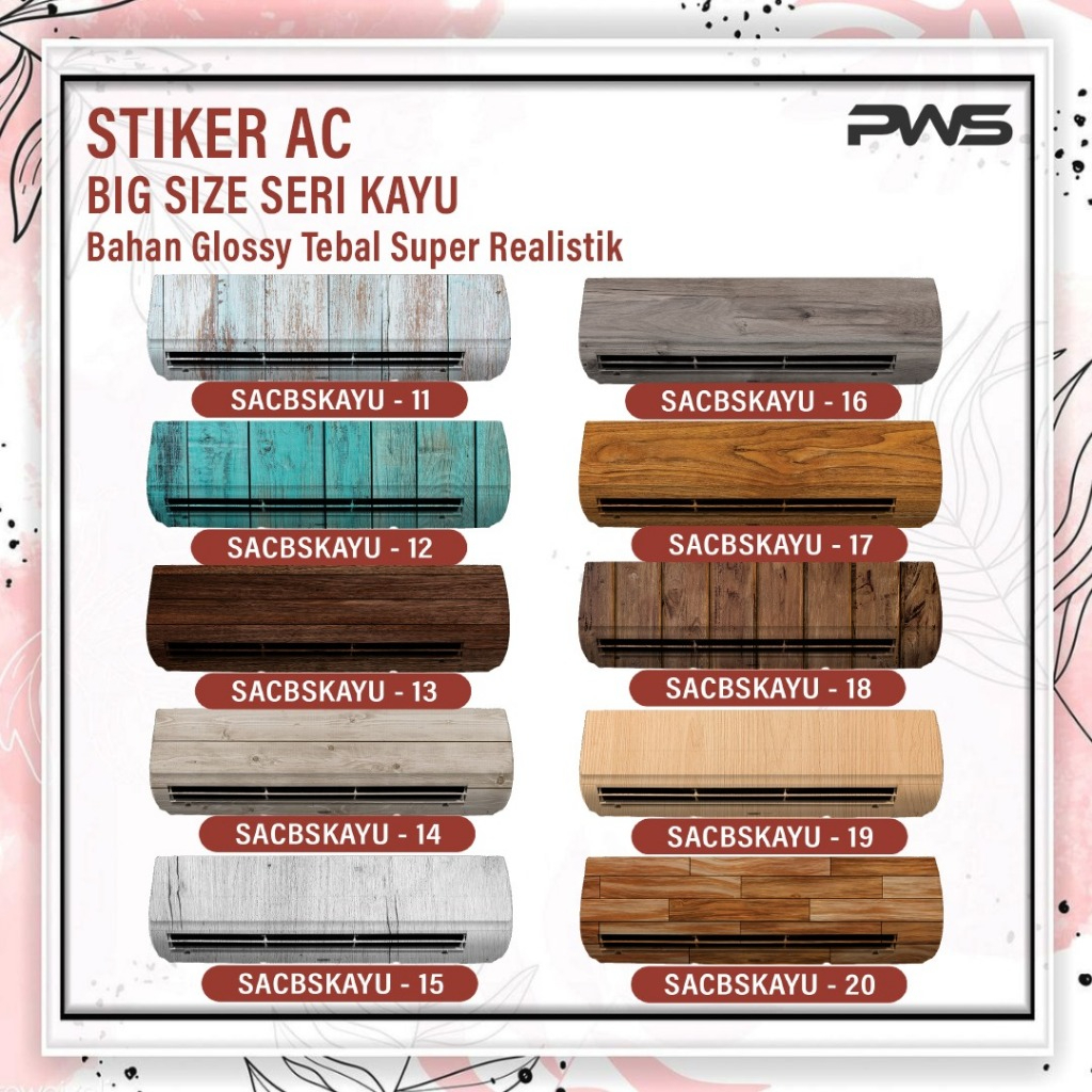 Jual Stiker Ac Seri Kayu Desain Terbaru/Stiker Ac Seri Kayu Full ...