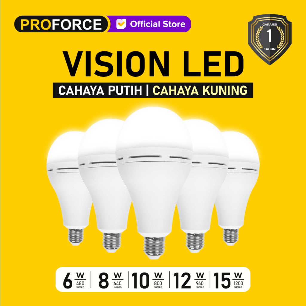 Jual Proforce Bohlam Bola Lampu Emergency LED Warna Cahaya Putih Vision Tahan Lama Tanpa Listrik ...