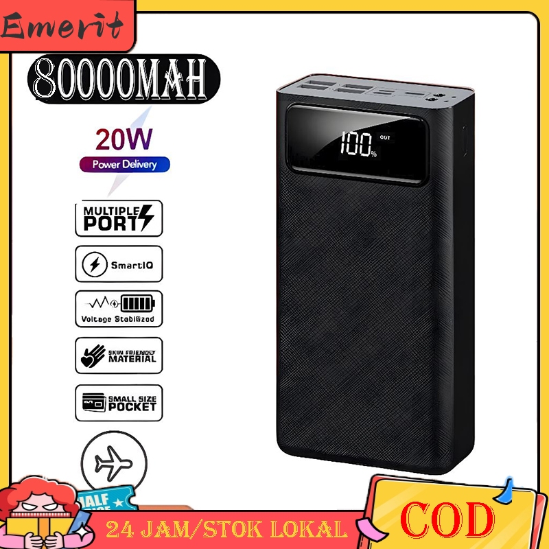 Jual 【COD】PowerBank 80000mAh 4 USB Powerbank Fast Charging Authentic ...