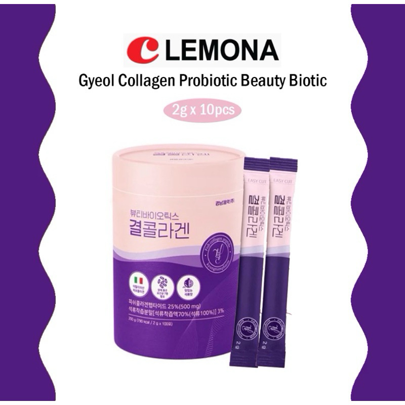 Jual Lemona Gyeol Beauty Biotic Probiotic Collagen Powder 10 pcs ...