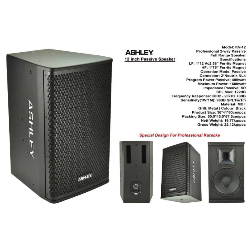 Jual SPEAKER ASHLEY PASIF KV12 speaker Ashley KV 12 Pasif Monitor ...