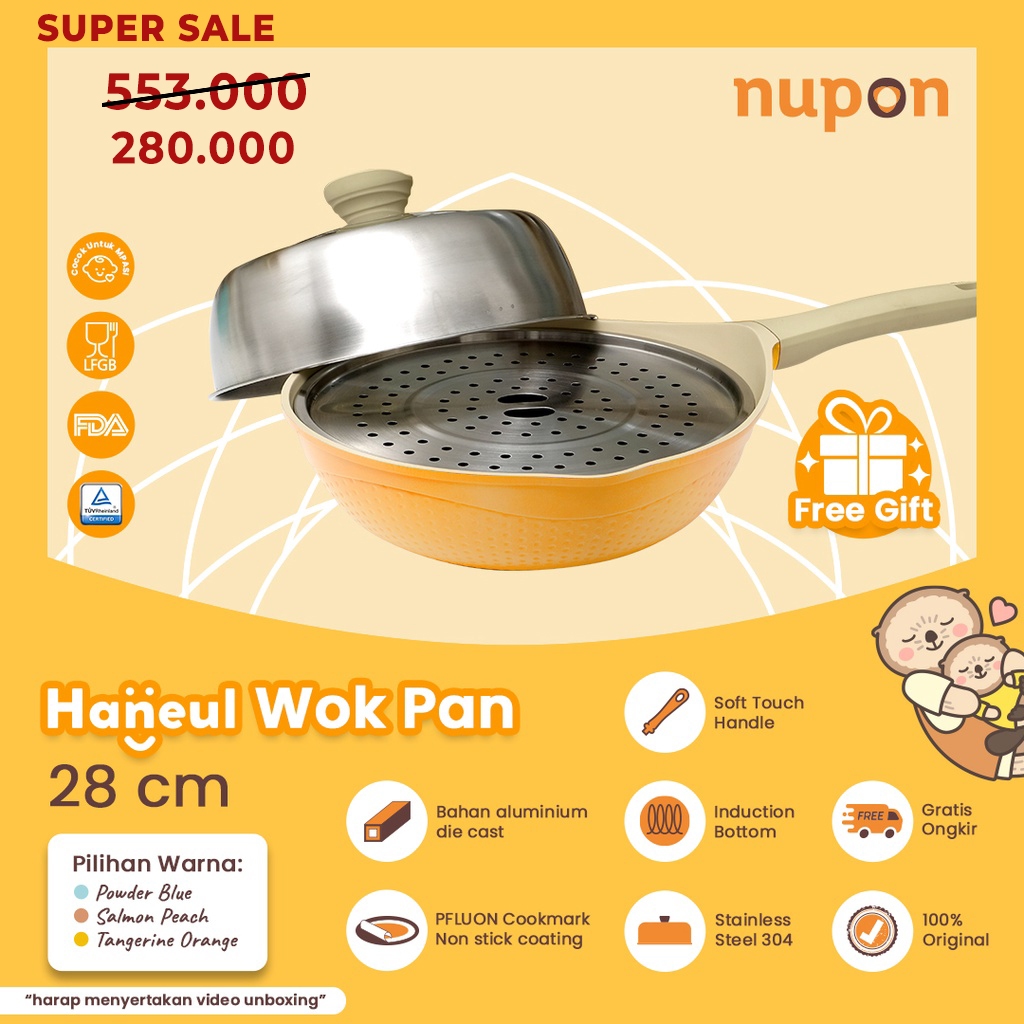 Jual Clereance Sale Wok Pan Nupon 28 CM Anti Lengket - Haneul Series ...