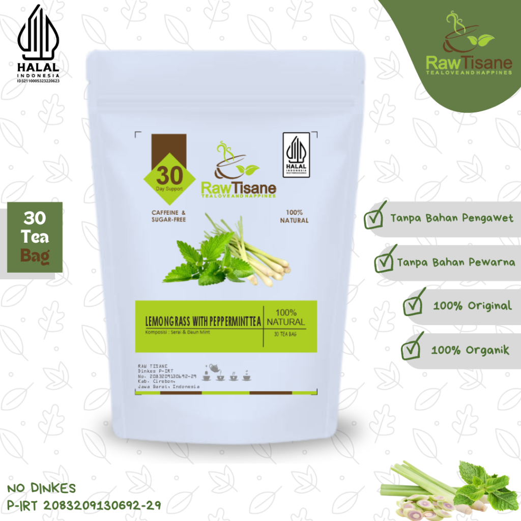 Jual Lemongrass With Peppermint Tea : Teh Serai & Daun Mint Isi 30 Tea ...